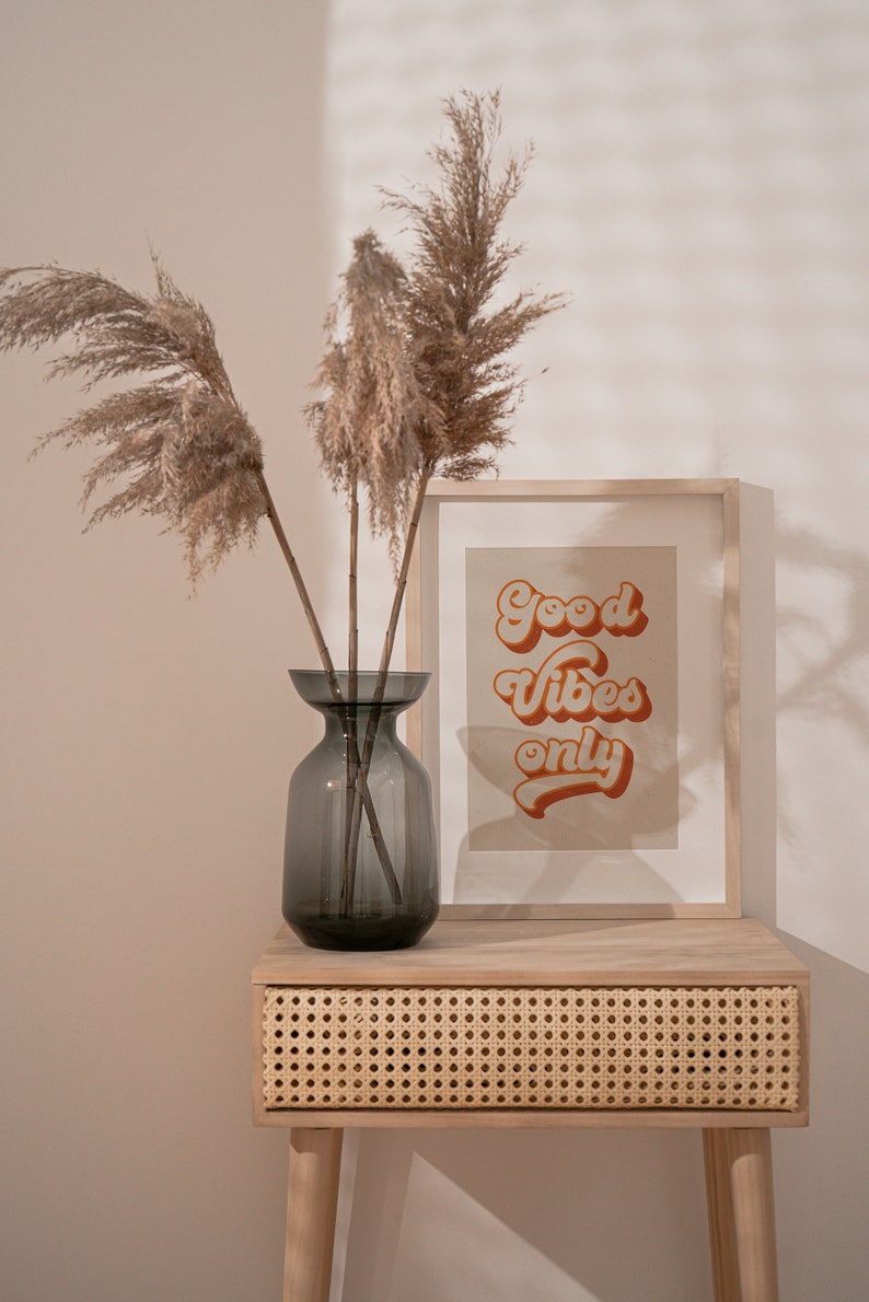 Motivational Poster Good Vibes Only Vintage Boho Quote Print Boho ...