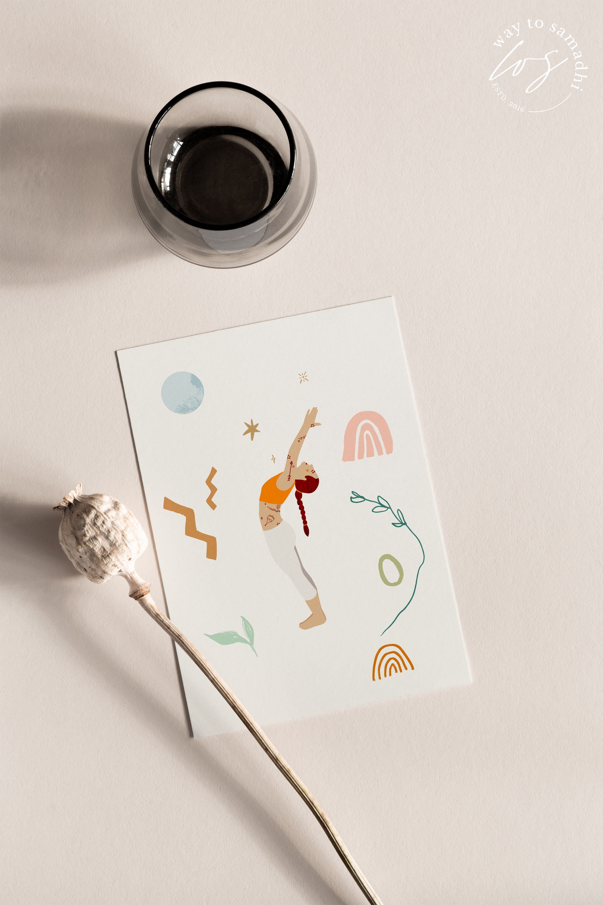 Printable Yoga Card Yoga Deck Abstract Yoga Pose Art - Etsy