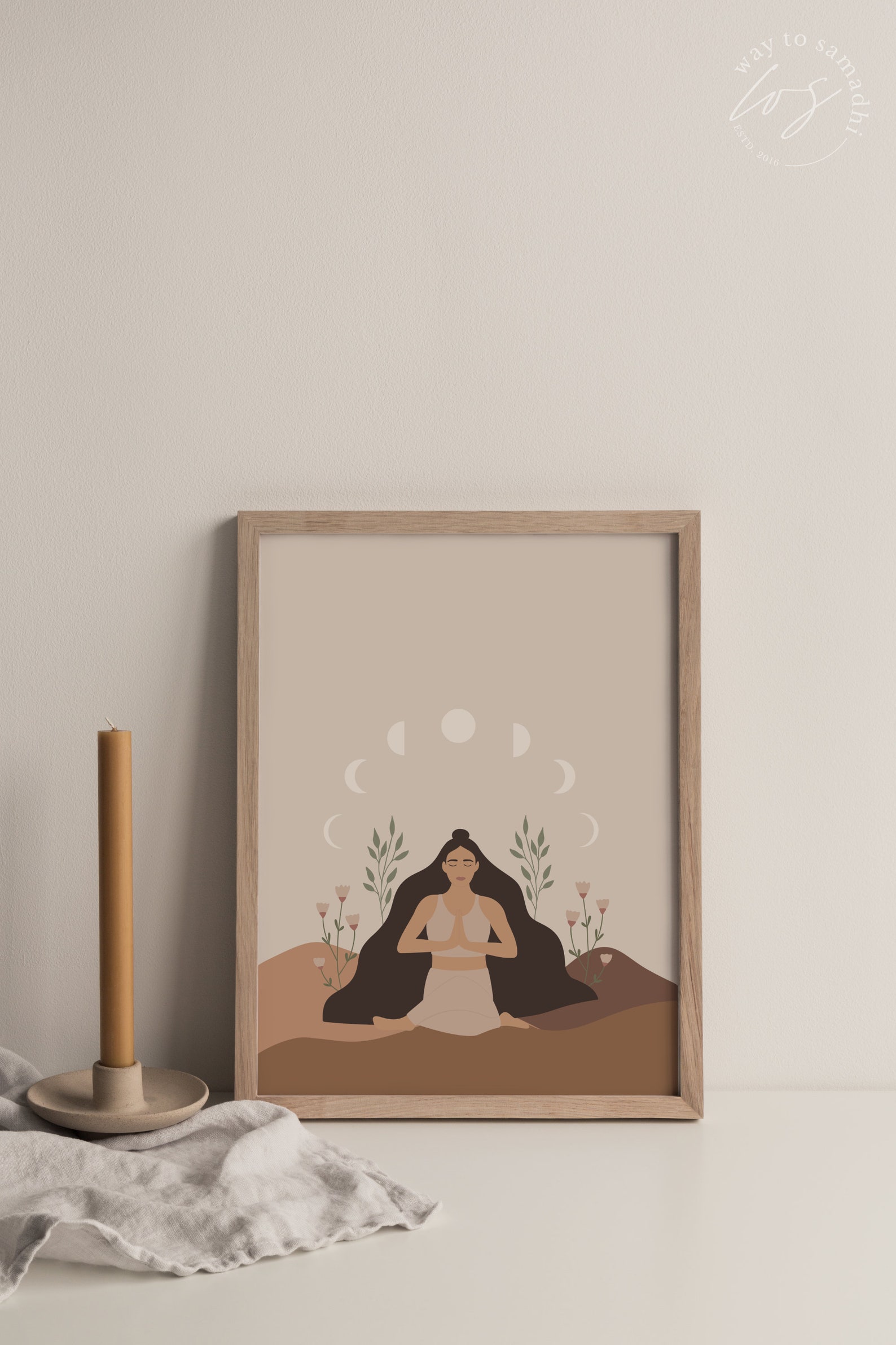 Yoga Pose Boho Wall Art Moon Phases Yoga Wall Decor Goddess Boho Yoga ...
