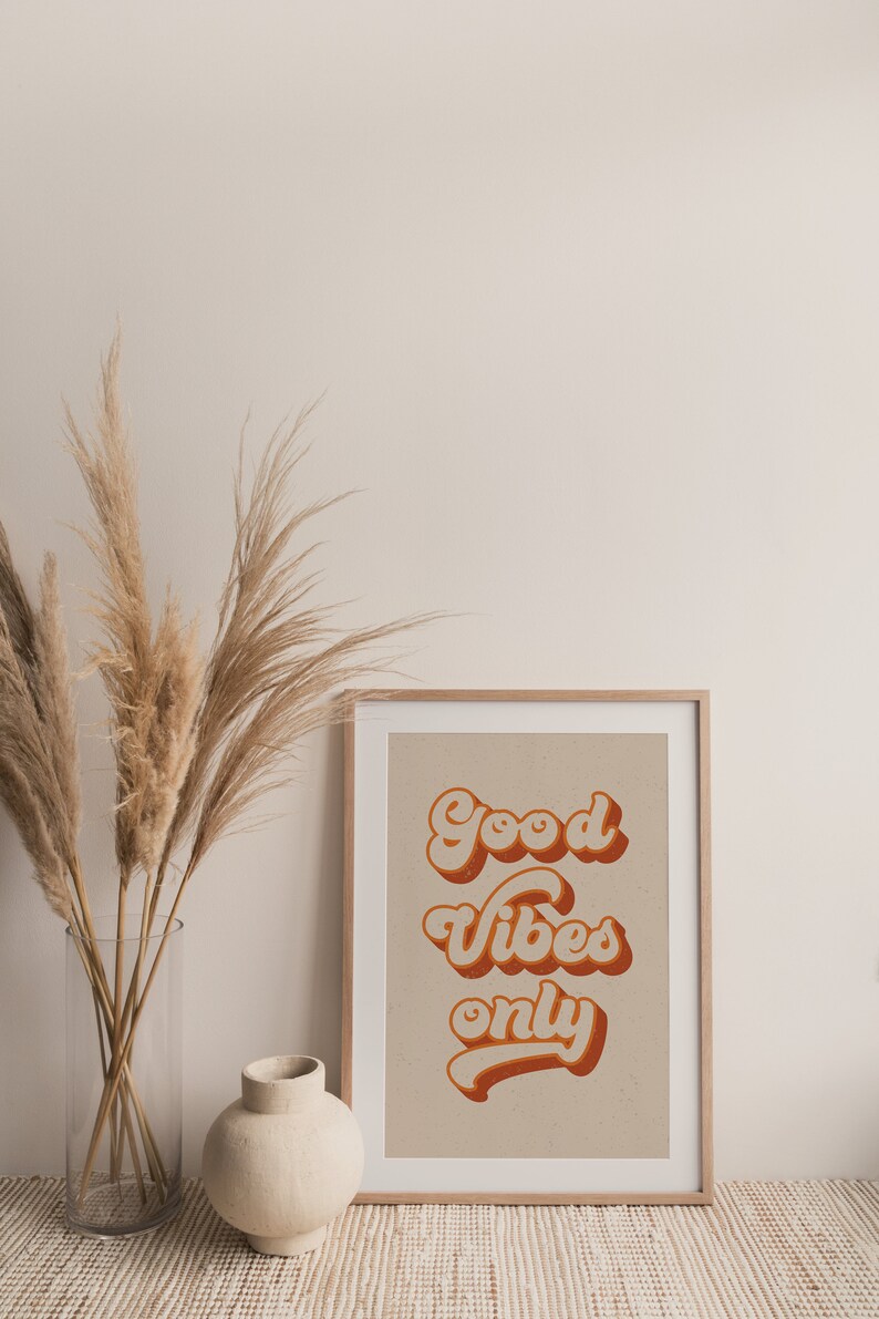 Motivational Poster Good Vibes Only Vintage Boho Quote Print Boho ...
