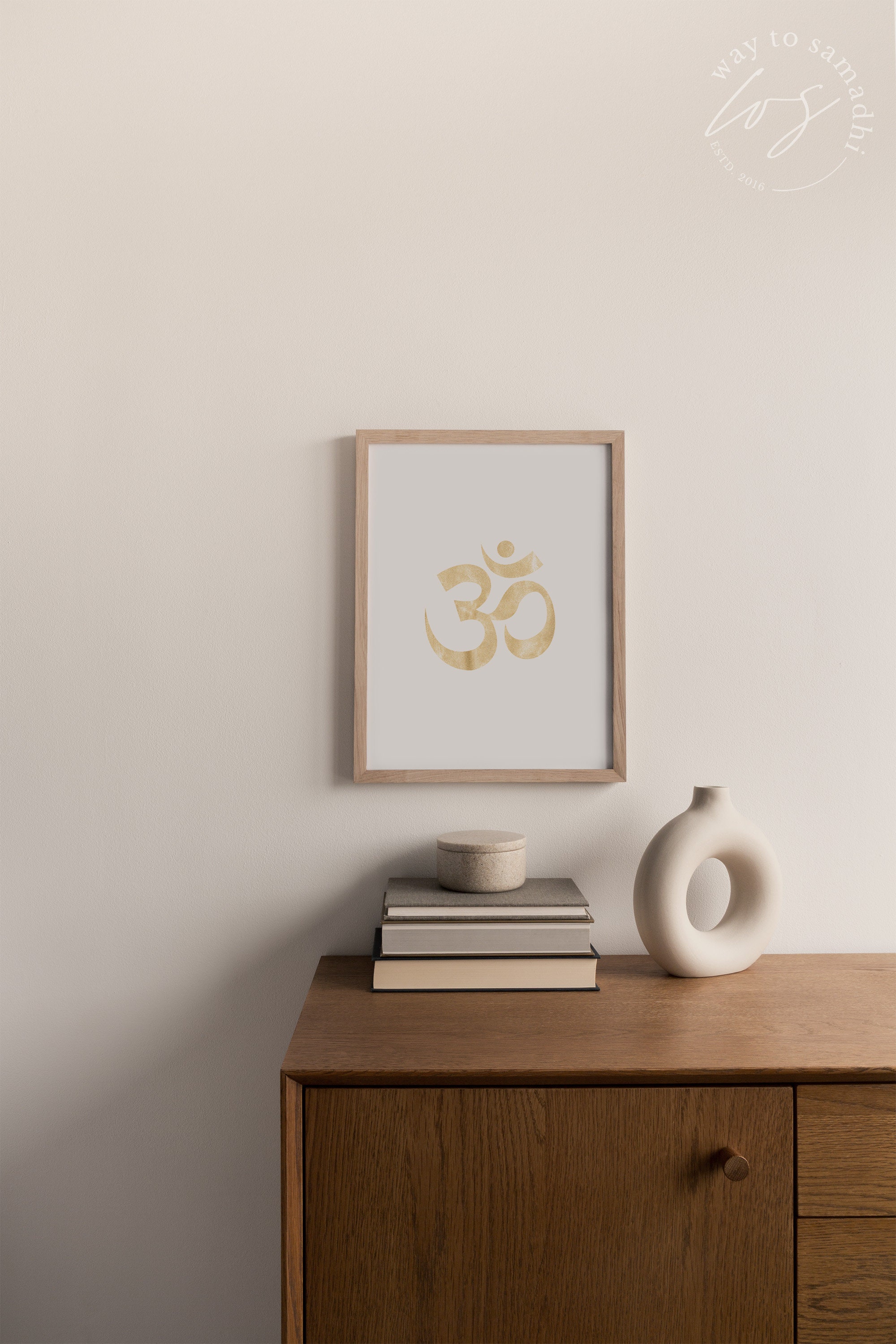 Gold Om Sign Wall Art | Ohm Symbol Wall Decor | Yoga Printable ...