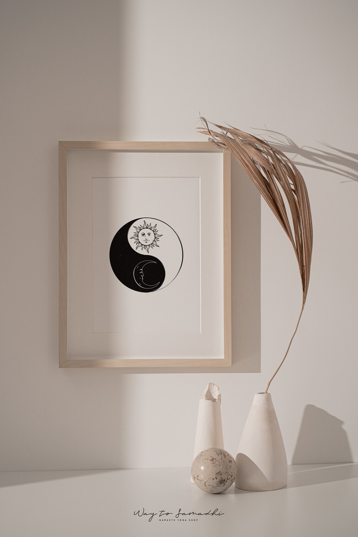Yin Yang Printable Yin Yang Sun & Moon Symbol Wall Art - Etsy