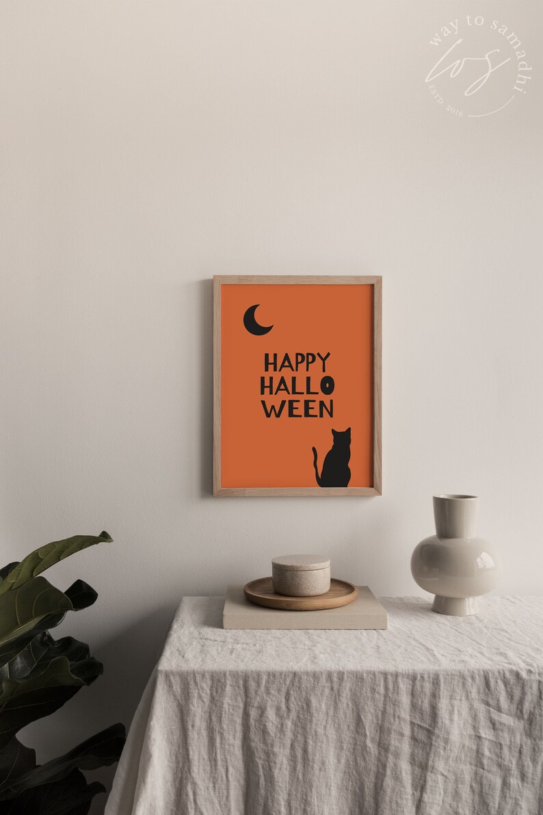 Set of 3 Halloween Poster Boho Halloween Spooky Prints Terracotta ...