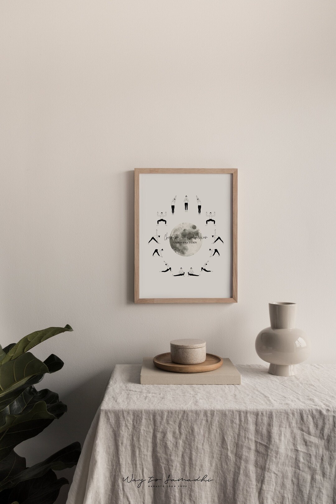 Moon Salutation Printable | Yoga Pose Wall Art | Yoga Sequence Poster ...