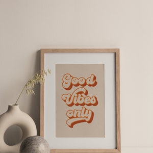 Motivational Poster | Good Vibes Only | Vintage Boho Quote Print | Boho ...