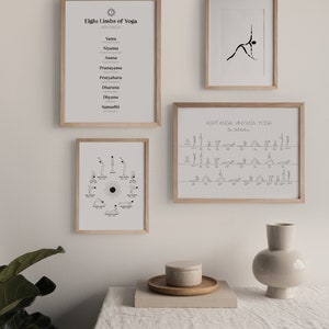 Yoga Pose Prints | Watercolor Line Yoga Asana Wall Art | Spiritual ...