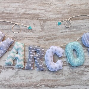 Fabric name banner fabric letters | Etsy