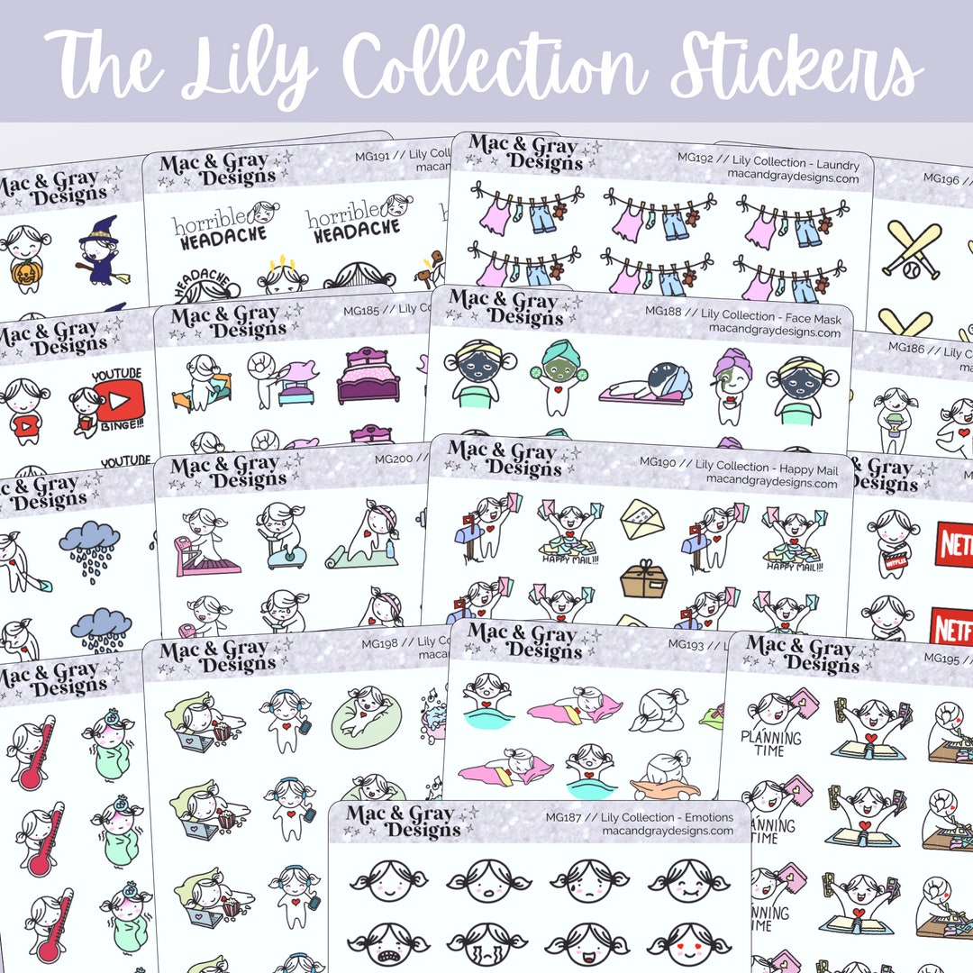 Lily Collection | Character Stickers | Planner Stickers | Self Care ...