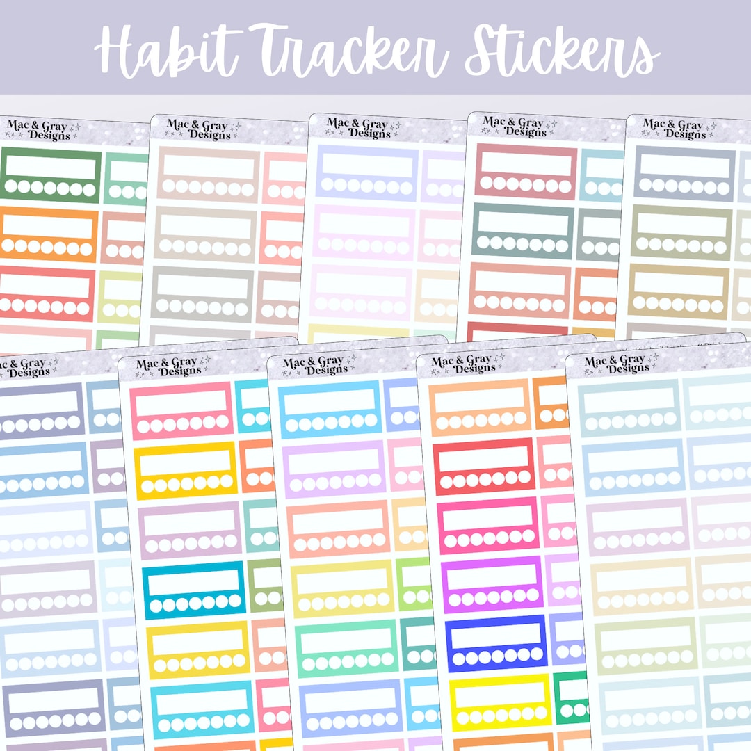 Weekly Habit Tracker Stickers // Planner Sticker Essentials, Functional ...