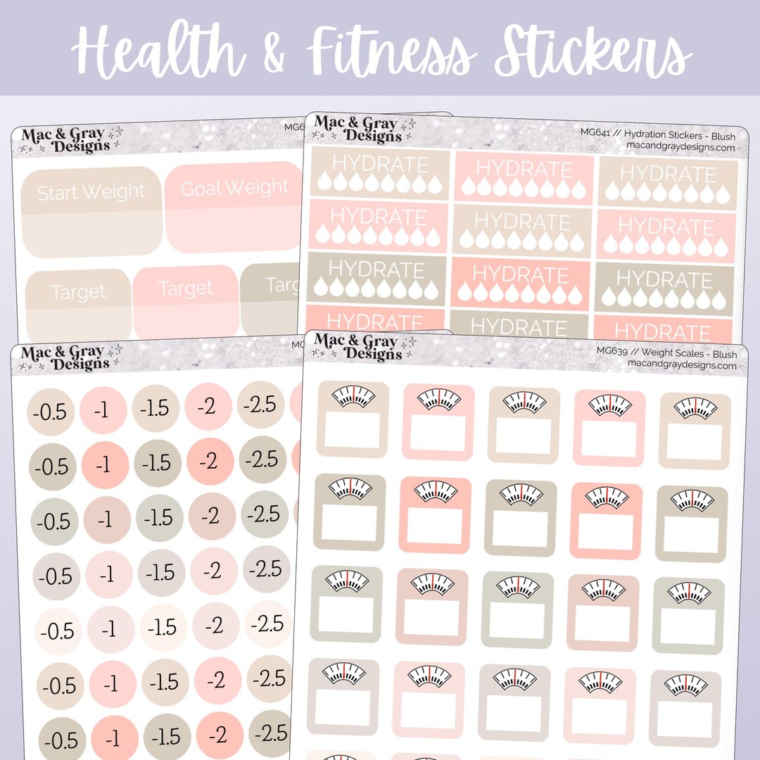 Blush Weight Loss Stickers // Weight Scale Stickers, Weight Loss ...