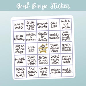 Personalised 2025 Goal Bingo Sticker // Functional Planner Stickers ...