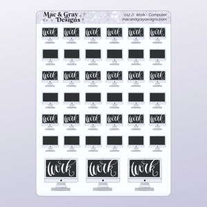 Work Stickers // Functional Stickers Computer Stickers Planner Icons ...