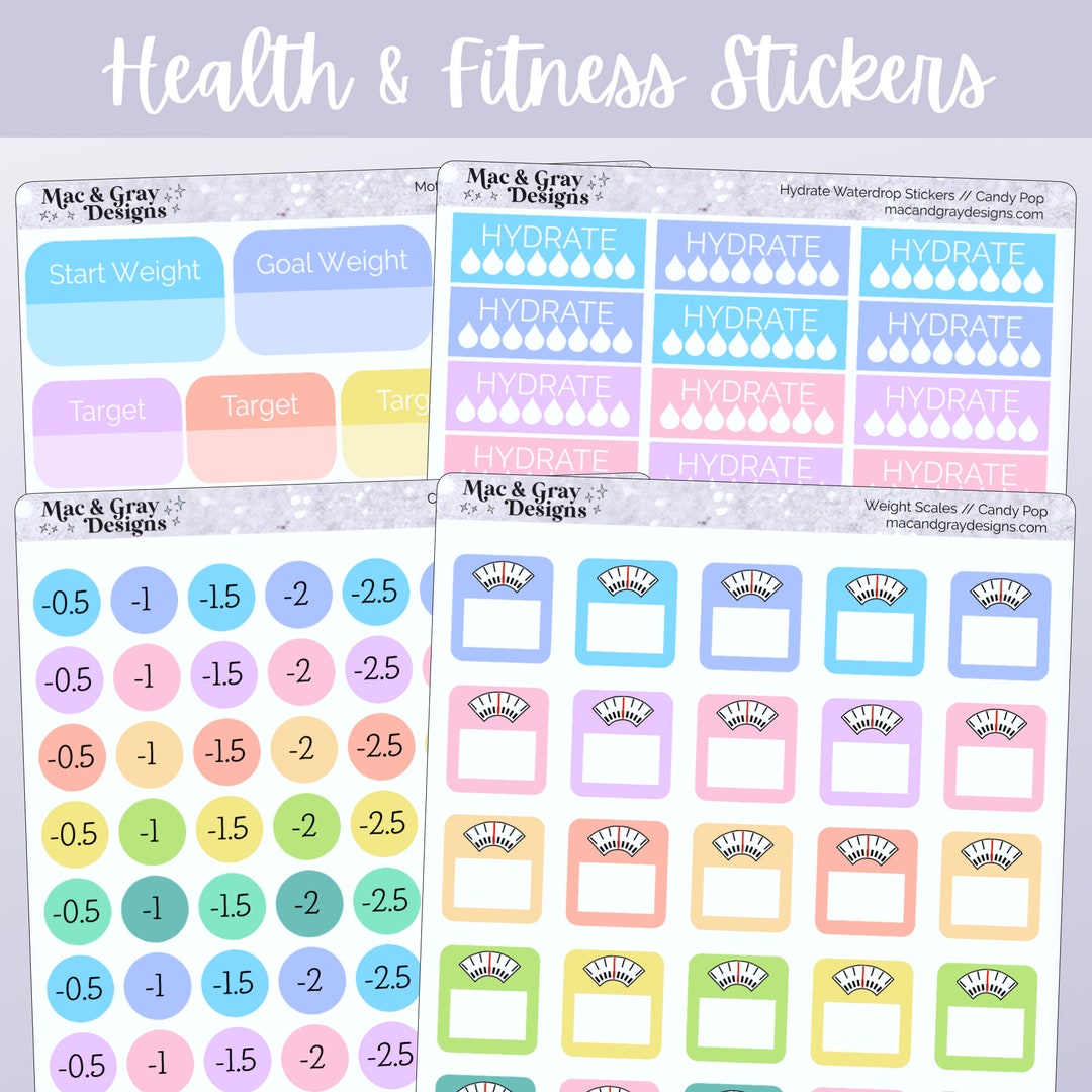 Candy Pop Weight Loss Stickers // Weight Scale Stickers, Weight Loss ...