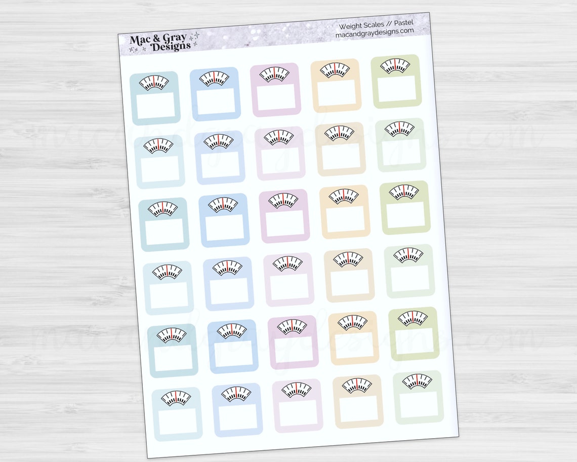 Pastel Weight Loss Stickers // Weight Scale Stickers Weight - Etsy