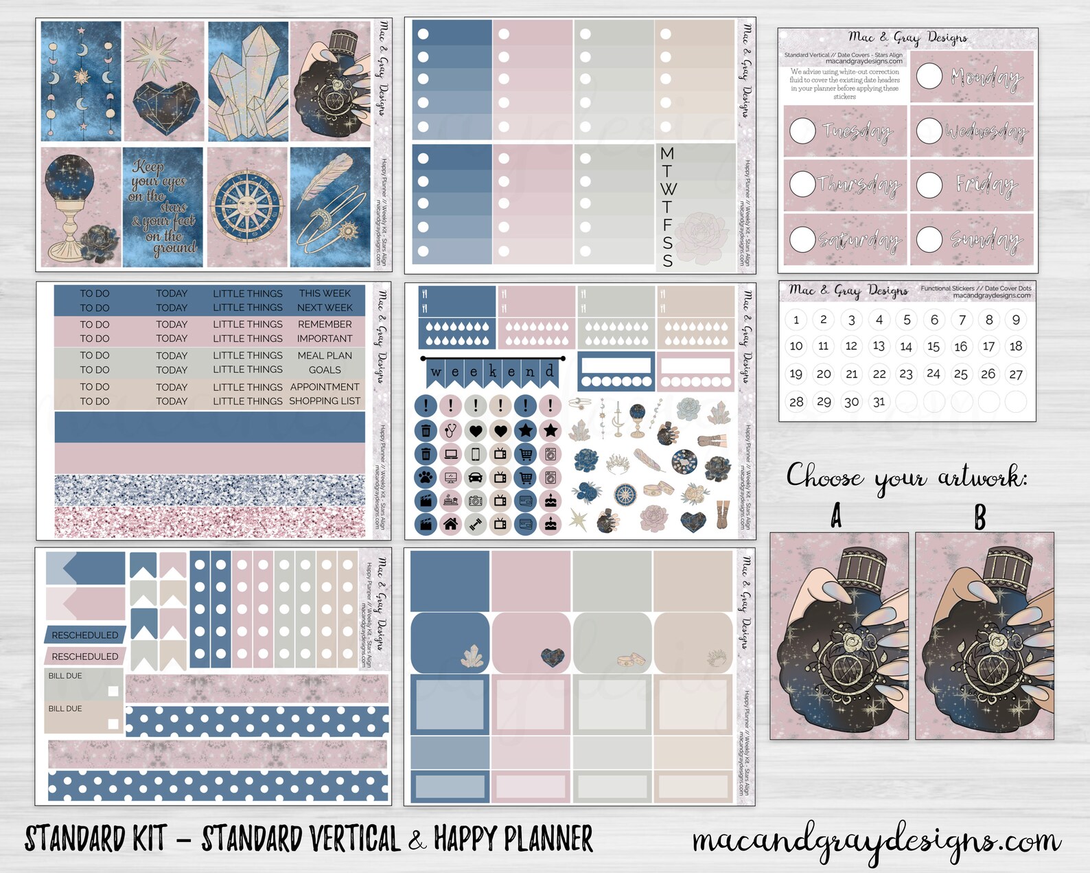 Stars Align // Weekly Planner Stickers Standard Vertical & | Etsy UK