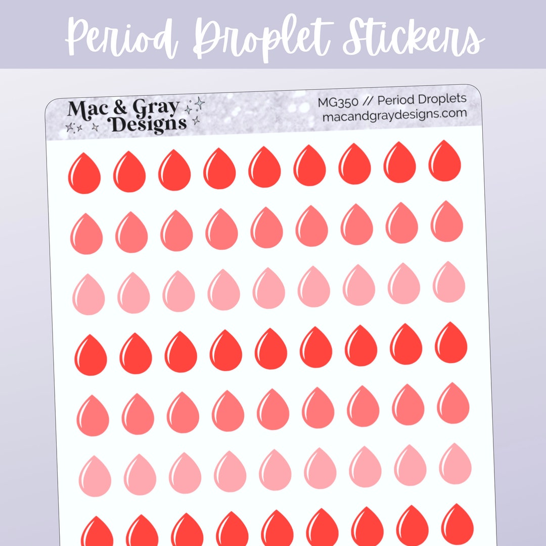 Period Tracker Stickers // Functional Planner Stickers, Menstruation ...