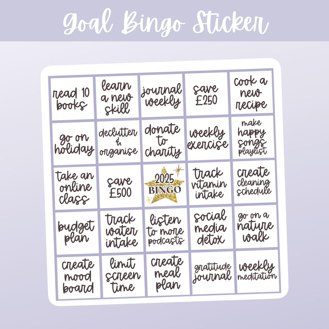 Personalised 2025 Goal Bingo Sticker // Functional Planner Stickers ...