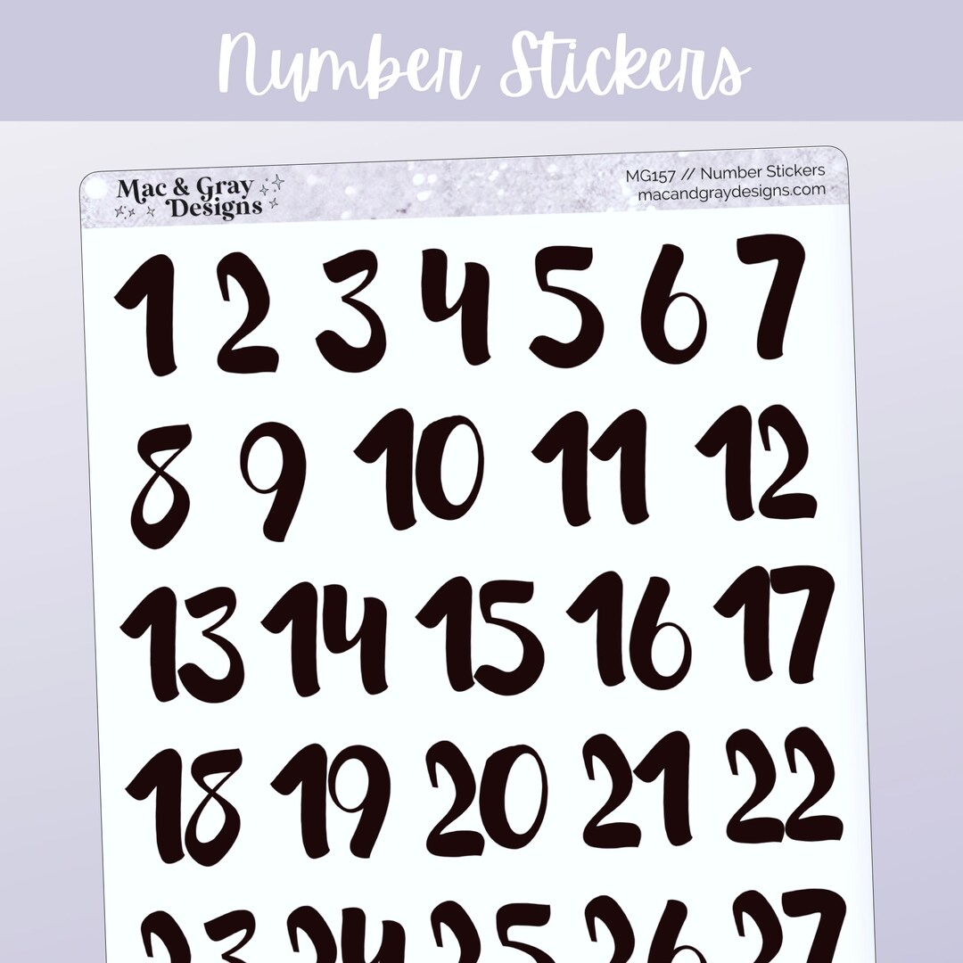 Number Stickers // Functional Planner Stickers, Mini Happy Planner Date ...