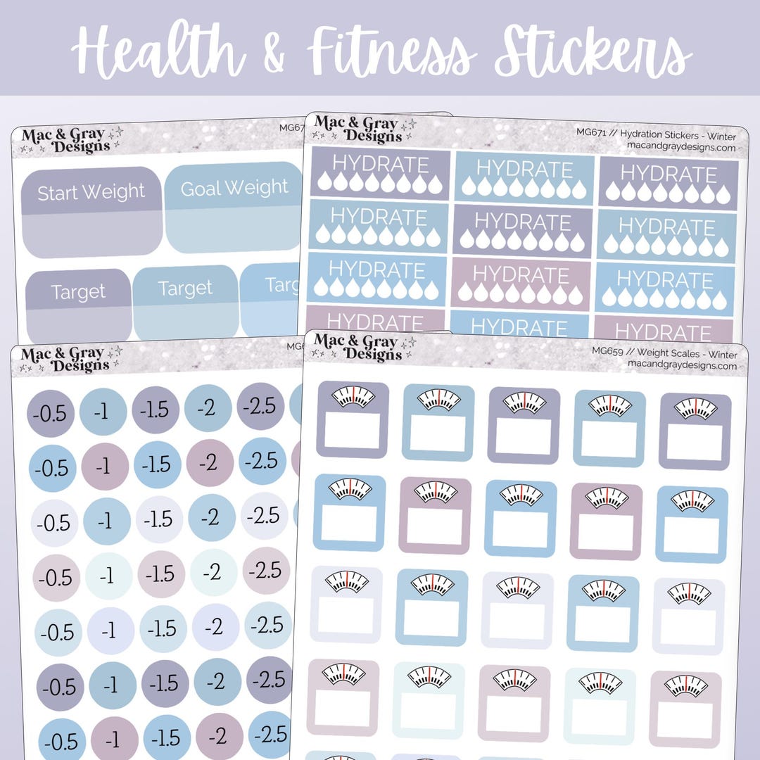 Winter Weight Loss Stickers // Weight Scale Stickers, Weight Loss ...