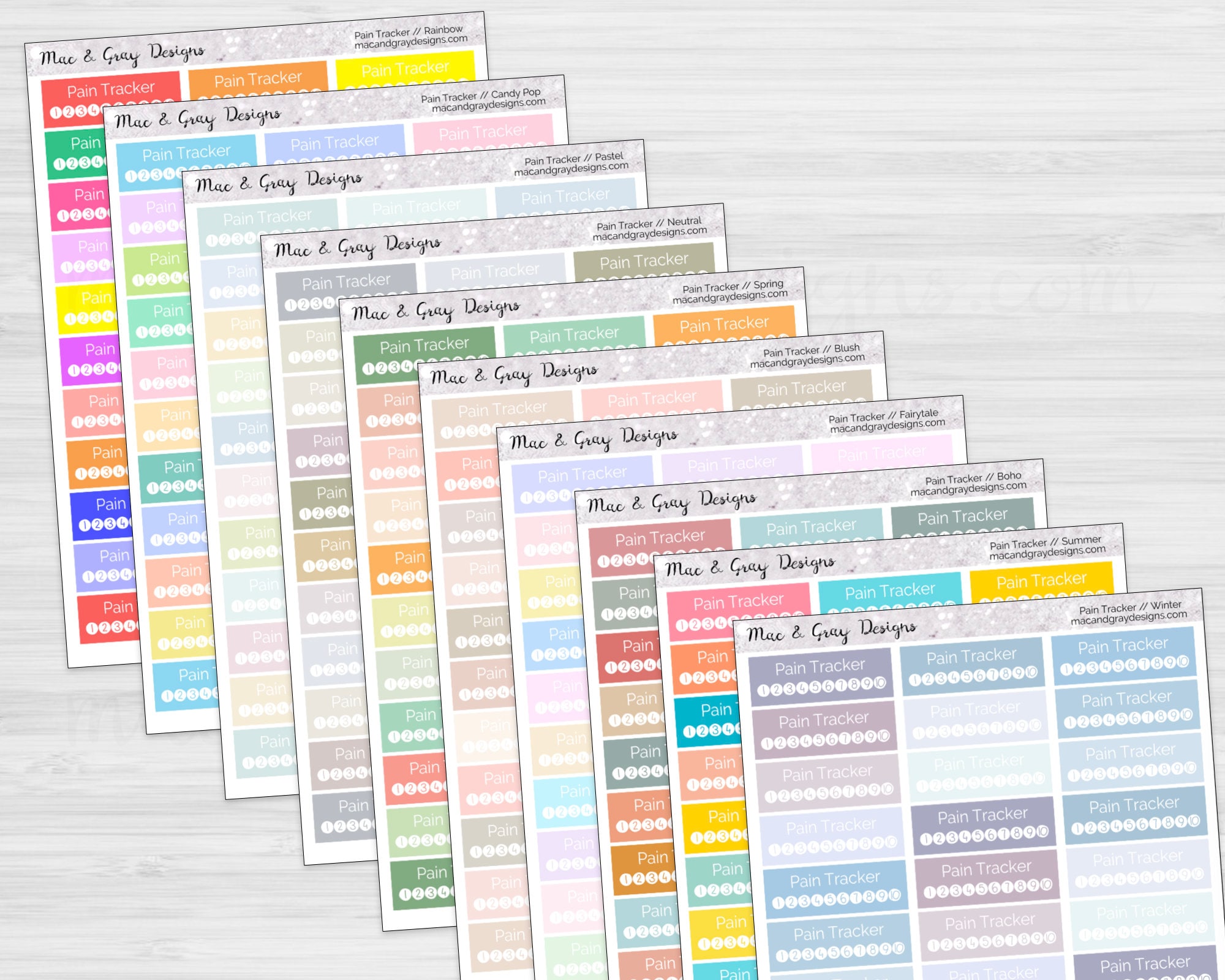 Pain Tracker Stickers // Spoonie Stickers Functional Planner - Etsy