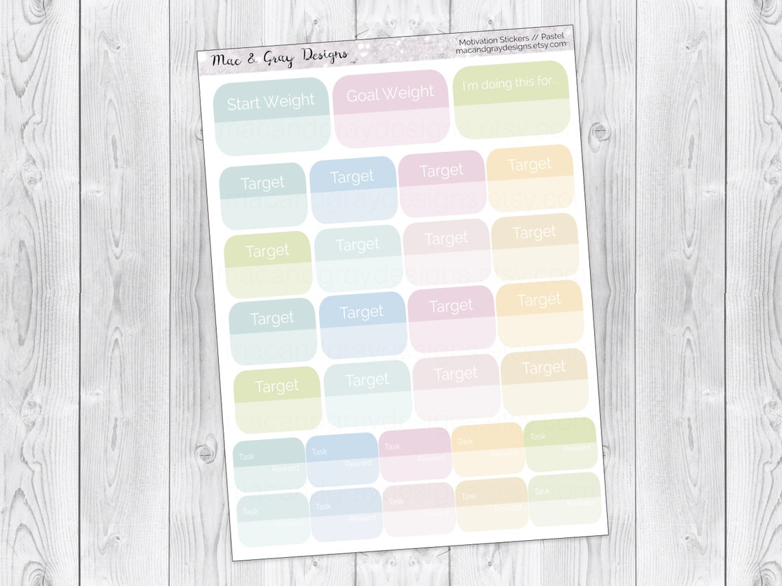 Pastel Weight Loss Stickers // Weight Scale Stickers Weight - Etsy UK