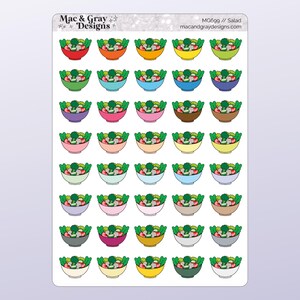 Salad Stickers | Functional Planner Stickers | Planner Food and Drink ...