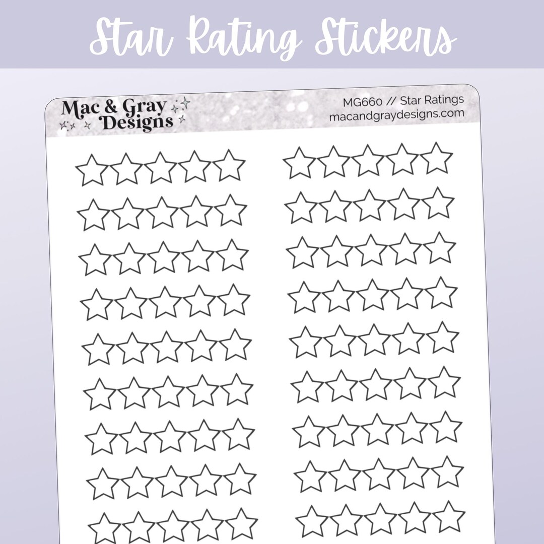 Star Rating Stickers // Functional Planner Stickers | Movie Rating ...