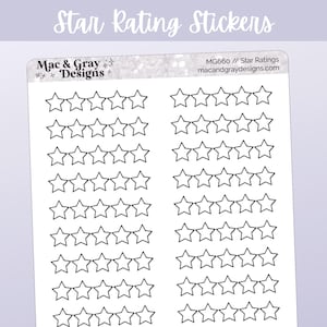 Star Rating Stickers // Functional Planner Stickers | Movie Rating ...