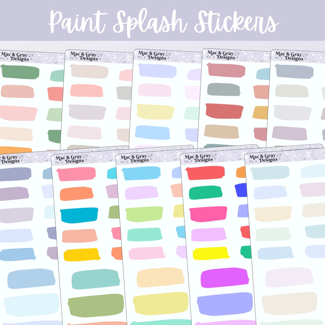 Paint Splash Stickers // Planner Sticker Essentials, Functional Planner ...