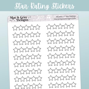 Star Rating Stickers // Functional Planner Stickers | Movie Rating ...
