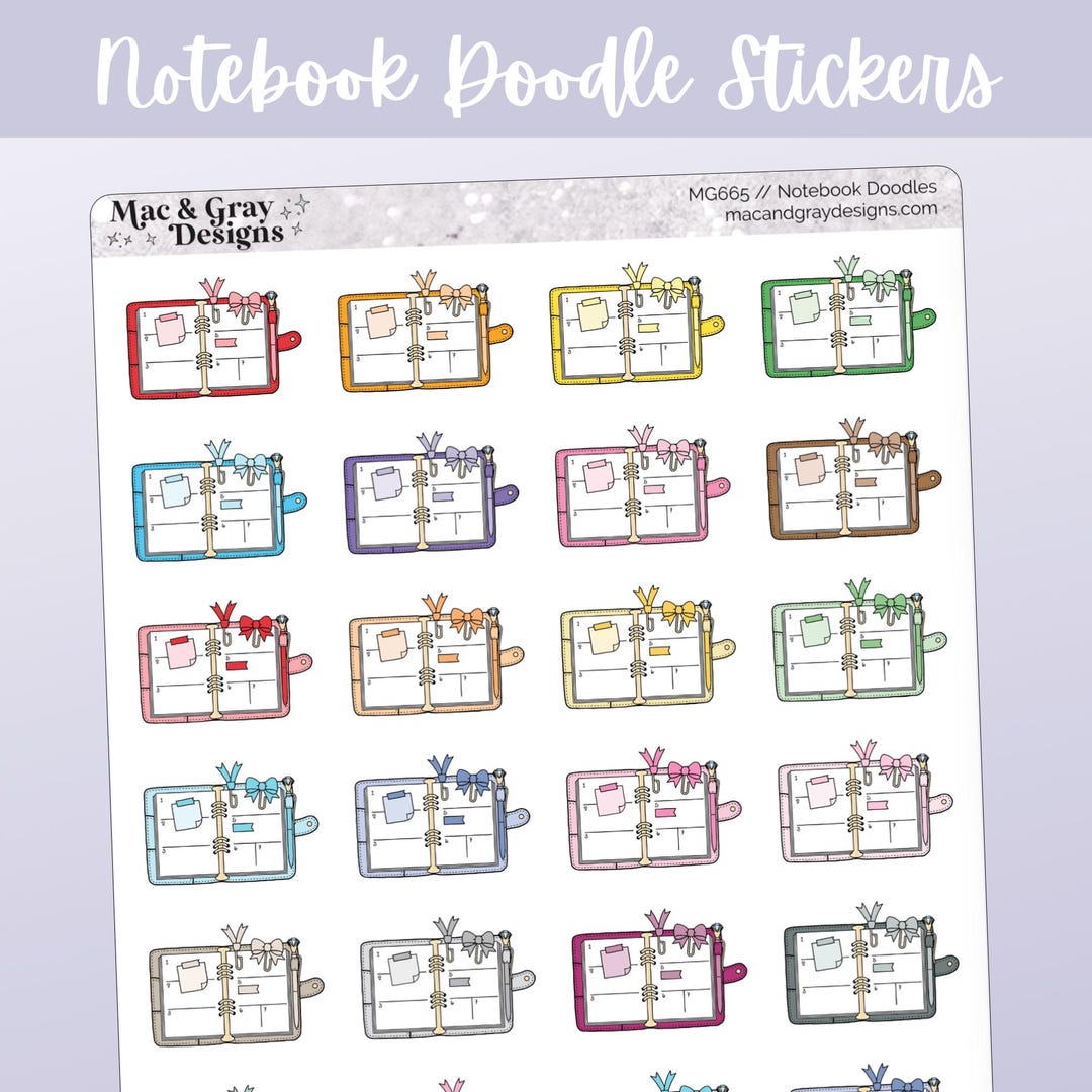 Notebook Doodle Stickers // Functional Planner Stickers | Journal ...