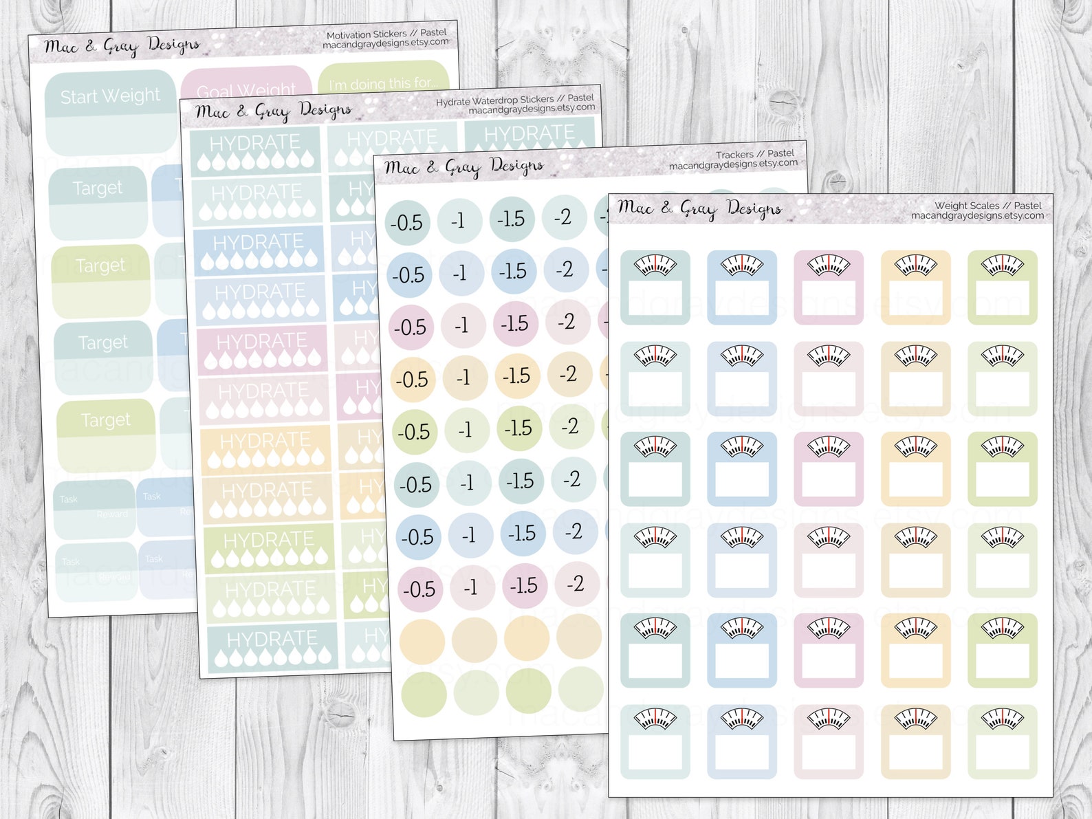 Pastel Weight Loss Stickers // Weight Scale Stickers Weight - Etsy UK