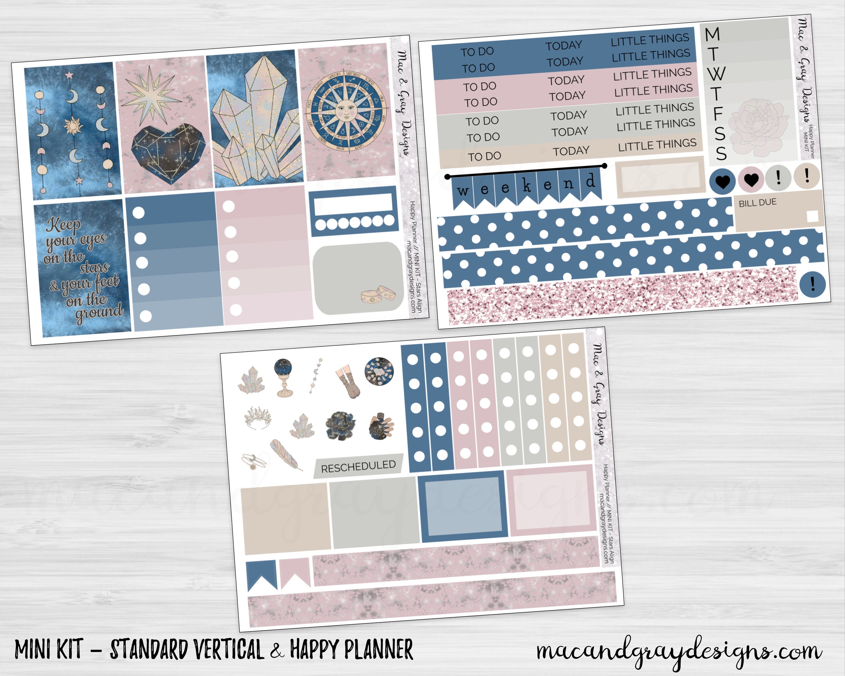 Stars Align // Weekly Planner Stickers Standard Vertical & | Etsy UK