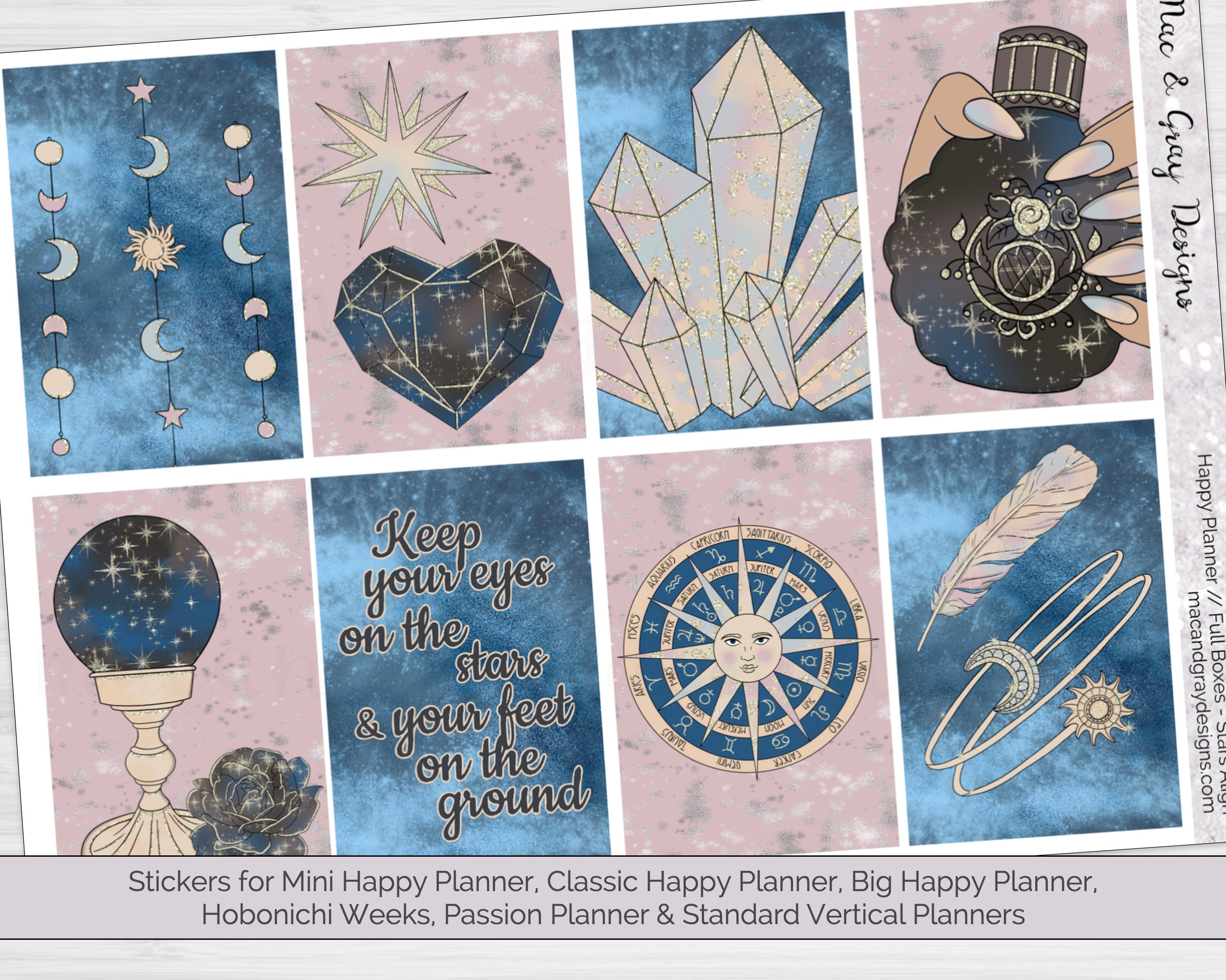 Stars Align // Weekly Planner Stickers Standard Vertical & | Etsy UK