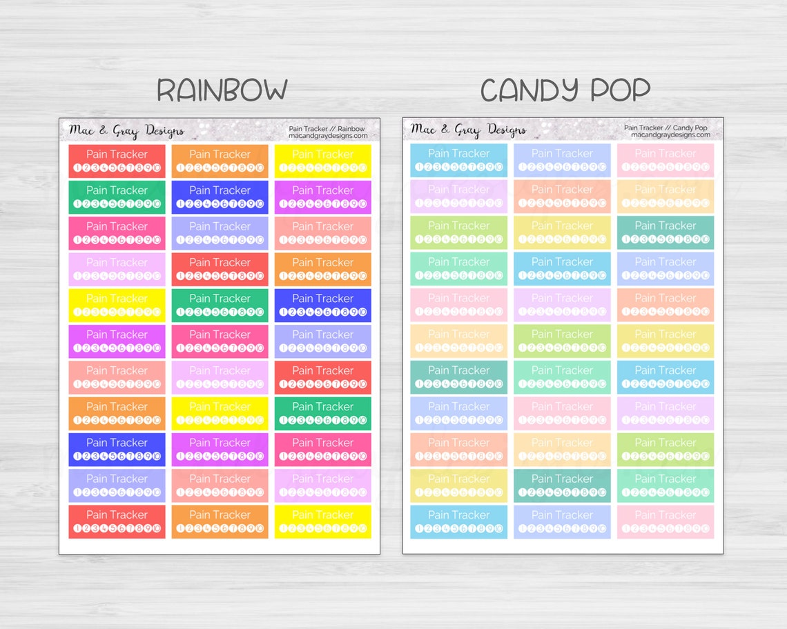 Pain Tracker Stickers // Spoonie Stickers Functional Planner - Etsy