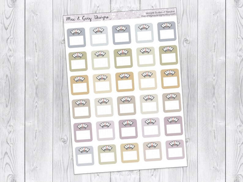 Neutral Weight Loss Stickers // Weight Scale Stickers Weight - Etsy UK