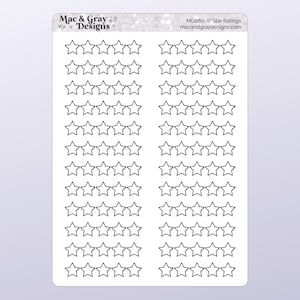 Star Rating Stickers // Functional Planner Stickers | Movie Rating ...