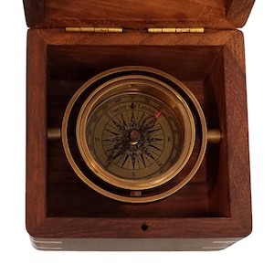 Personalized Desk Compass Gift | Engravable Miniature Boxed Compass ...