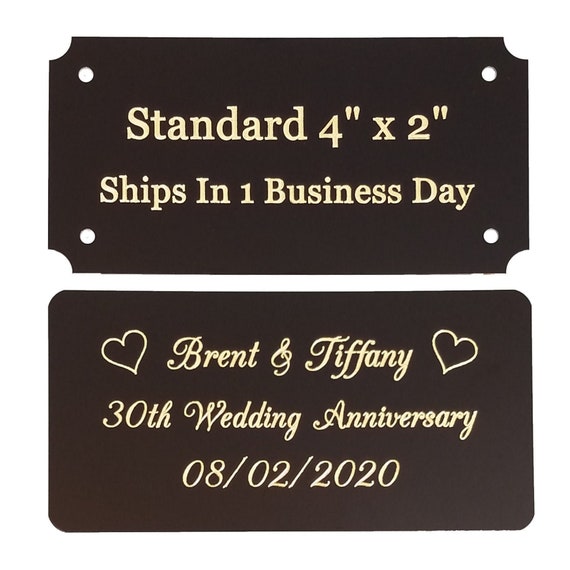 4 X 2 Personalized Custom Engraved Black Brass - Etsy