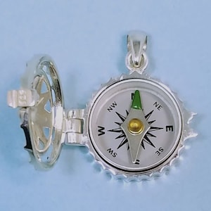 Engraved Working Compass Necklace | Personalized Sterling Silver ...