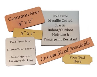 3x1 Engraving Plate With up to 3 Lines of Custom Text Personalized Gold ...