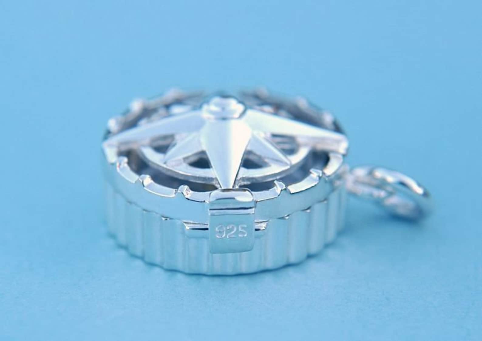 Engraved Working Compass Necklace Personalized Sterling - Etsy