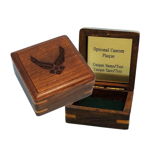 Hardwood Storage Box Engraved Air Force Perfect for Dog | Etsy