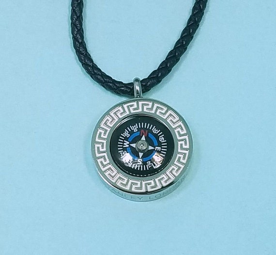 Working Compass Necklace Personalized Greek Compass Pendant | Etsy
