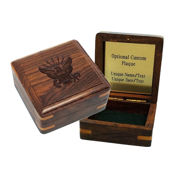 Hardwood Storage Box Engraved Navy Perfect for Dog Tags | Etsy