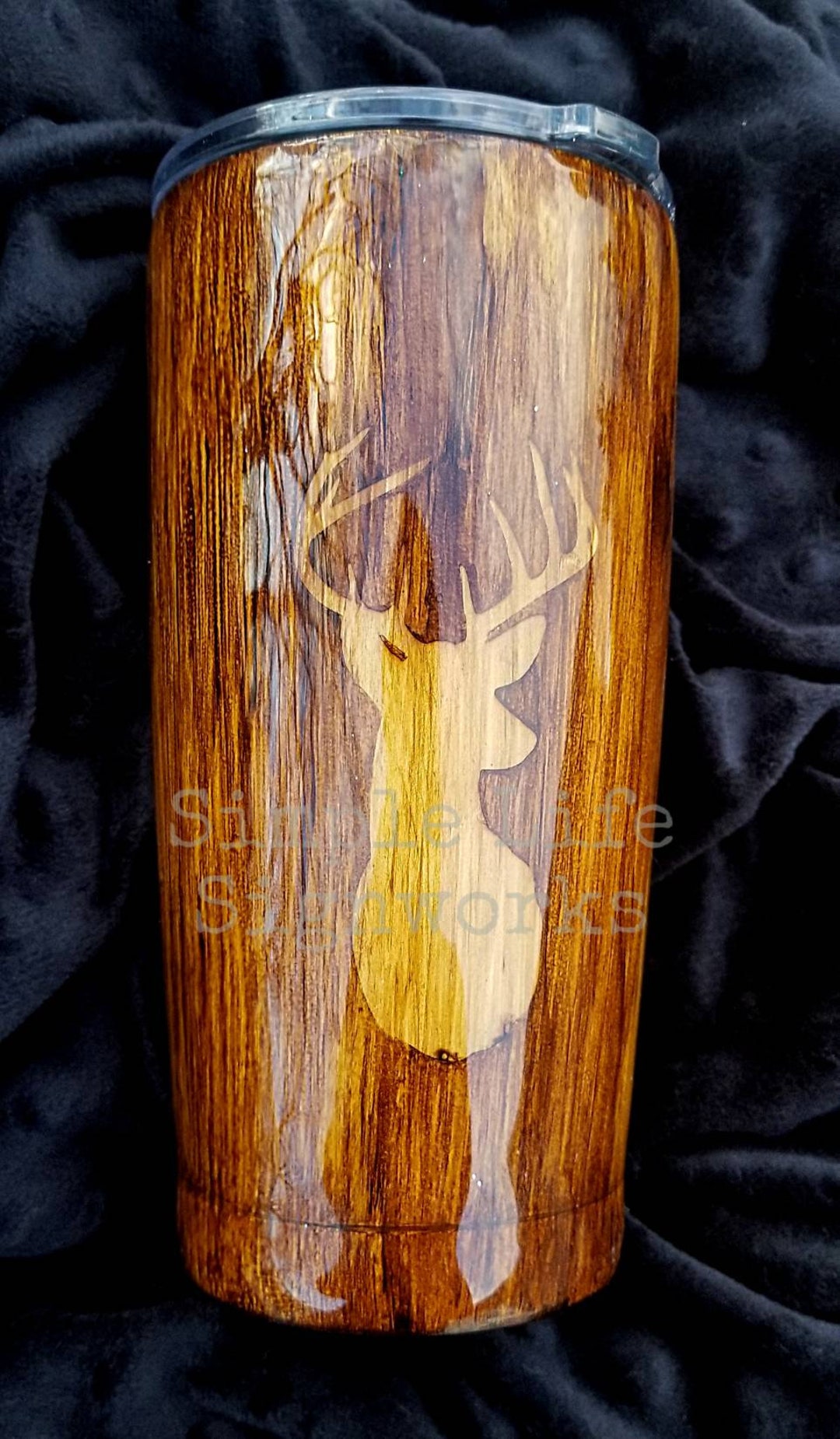 Custom Wood Grain Deer Tumbler / Stainless Steel Custom Cup / Men's ...
