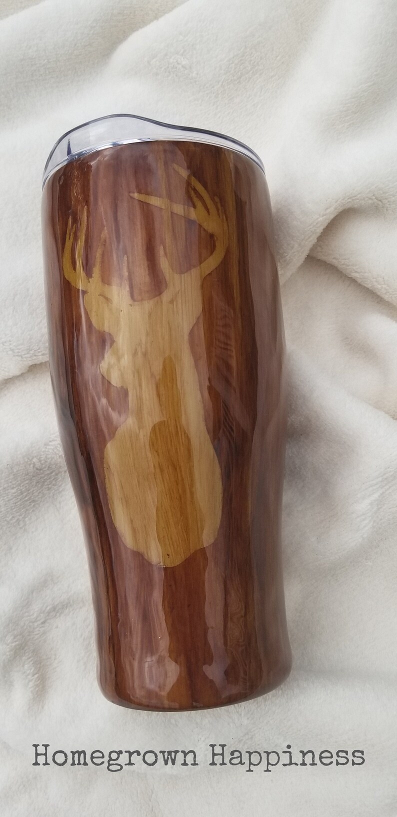Custom Wood Grain Deer Tumbler / Stainless Steel Custom Cup / - Etsy