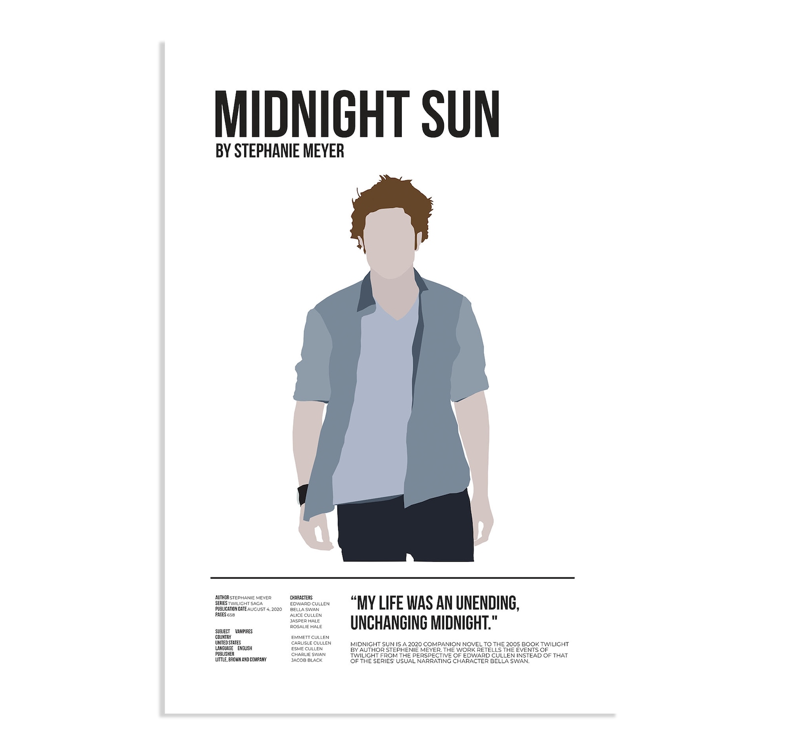 Midnight Sun Movie Poster | Edward Cullen Movie-style Print (digital ...