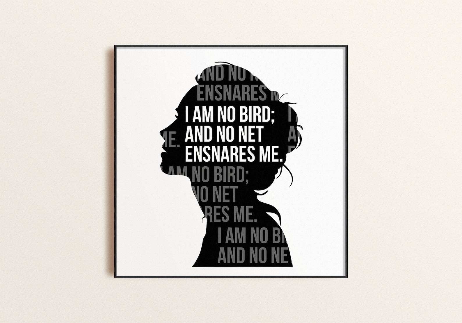 Jane Eyre Portrait Print i Am No Bird and No Net Ensnares Me. Charlotte ...