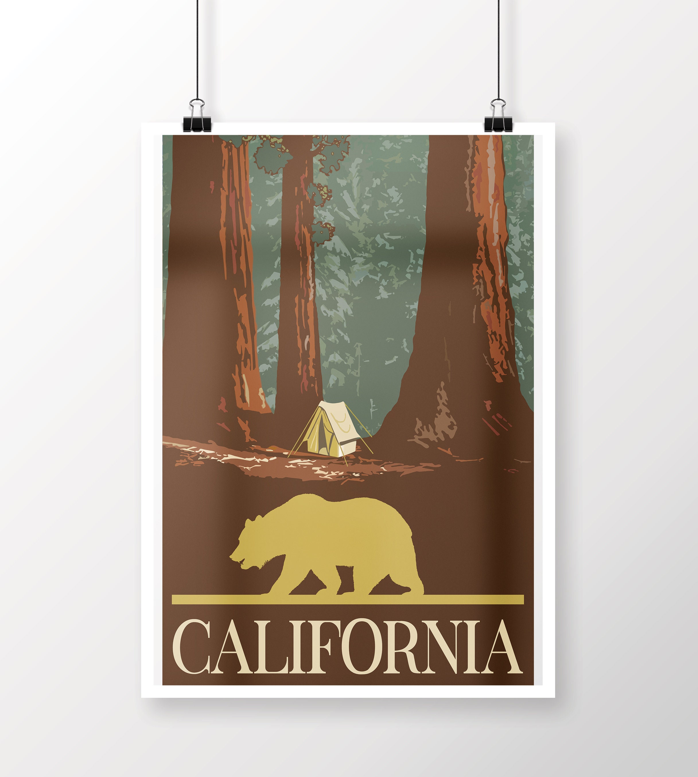 California Travel Print US State Poster - Etsy